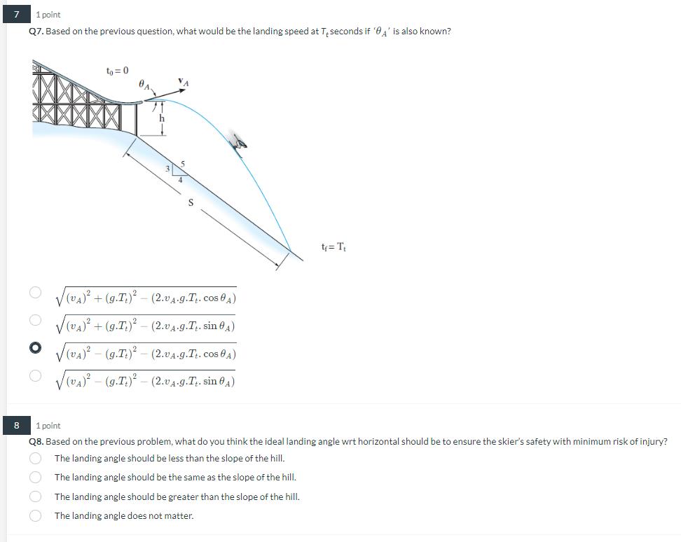 Solved Q6. It is observed that the skier leaves the ramp at | Chegg.com