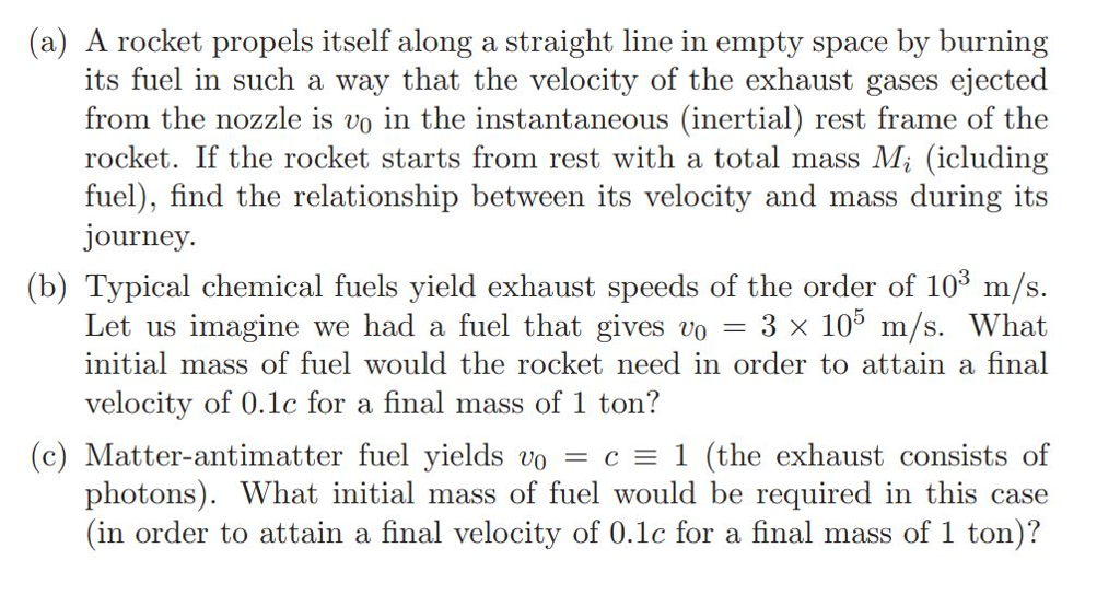 Solved (a) A rocket propels itself along a straight line in | Chegg.com