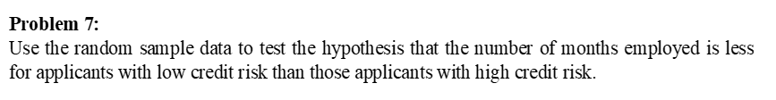 Problem 7use The Random Sample Data To Test The 5618