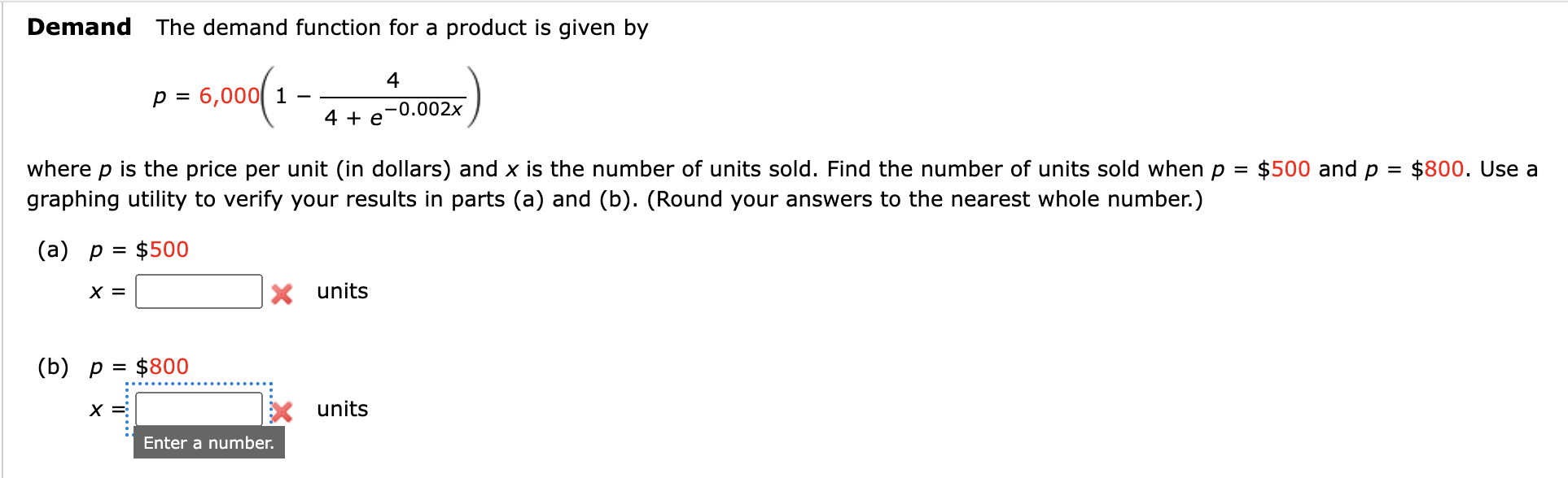 Solved Demand The demand function for a product is given by | Chegg.com