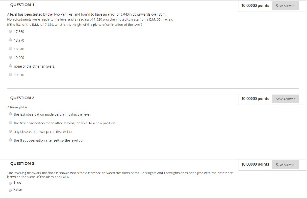 Solved QUESTION 1 10.00000 points Save Answer A level has | Chegg.com