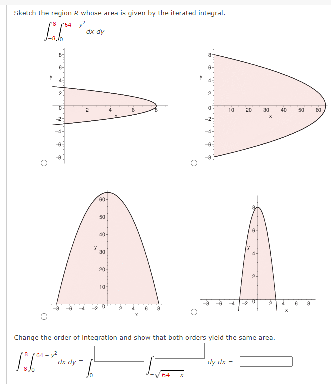 Solved Sketch the region R whose area is given by the | Chegg.com