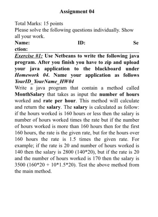 Solved Assignment 04 Total Marks: 15 points Please solve the | Chegg.com