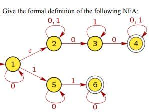 Solved Give the formal definition of the following NFA: 0,1 | Chegg.com