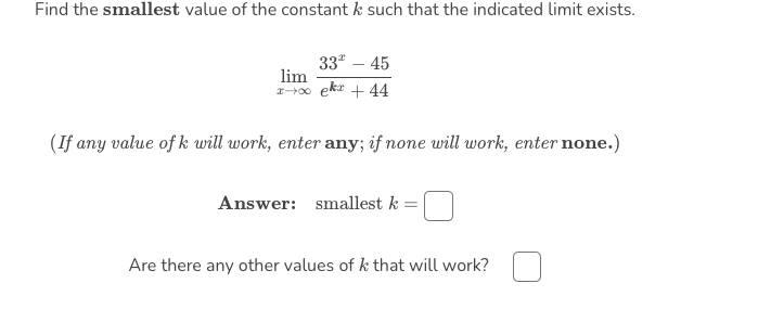 Solved Find the smallest value of the constant k such that | Chegg.com