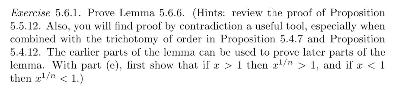 Solved Exercise 5.6.1. Prove Lemma 5.6.6. (Hints: review the | Chegg.com