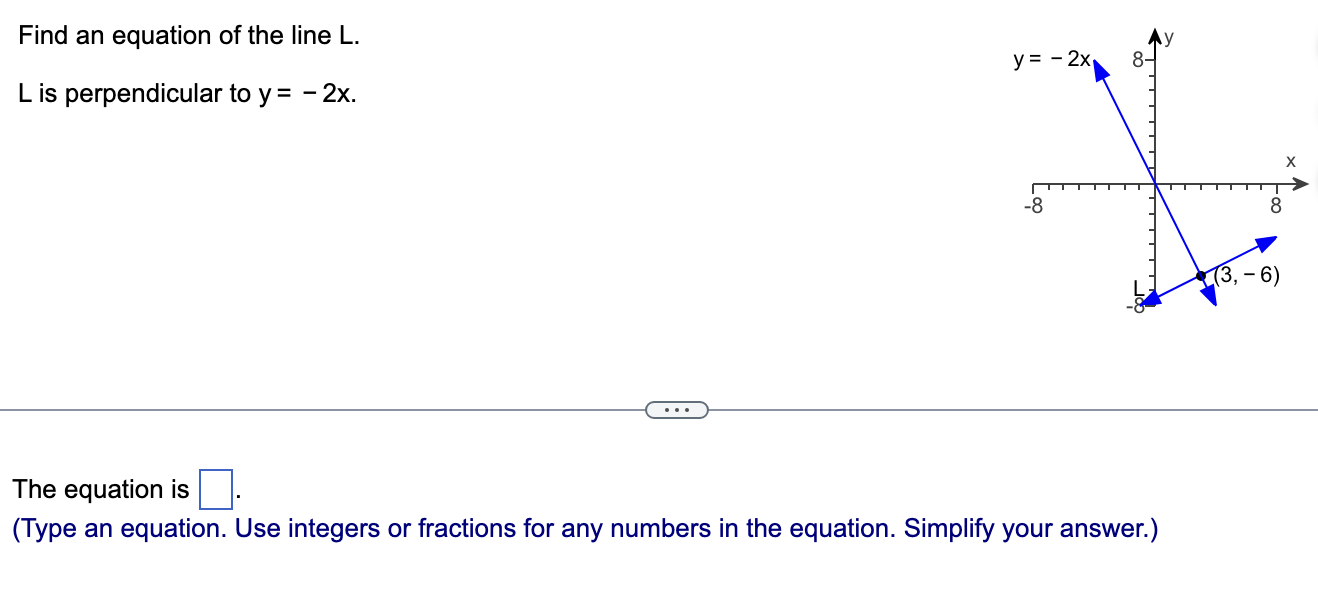 Solved Find an equation of the line L. L is perpendicular to | Chegg.com