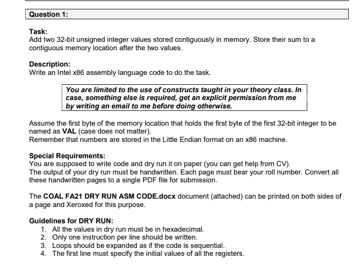 write an asm file code : The comment section at | Chegg.com