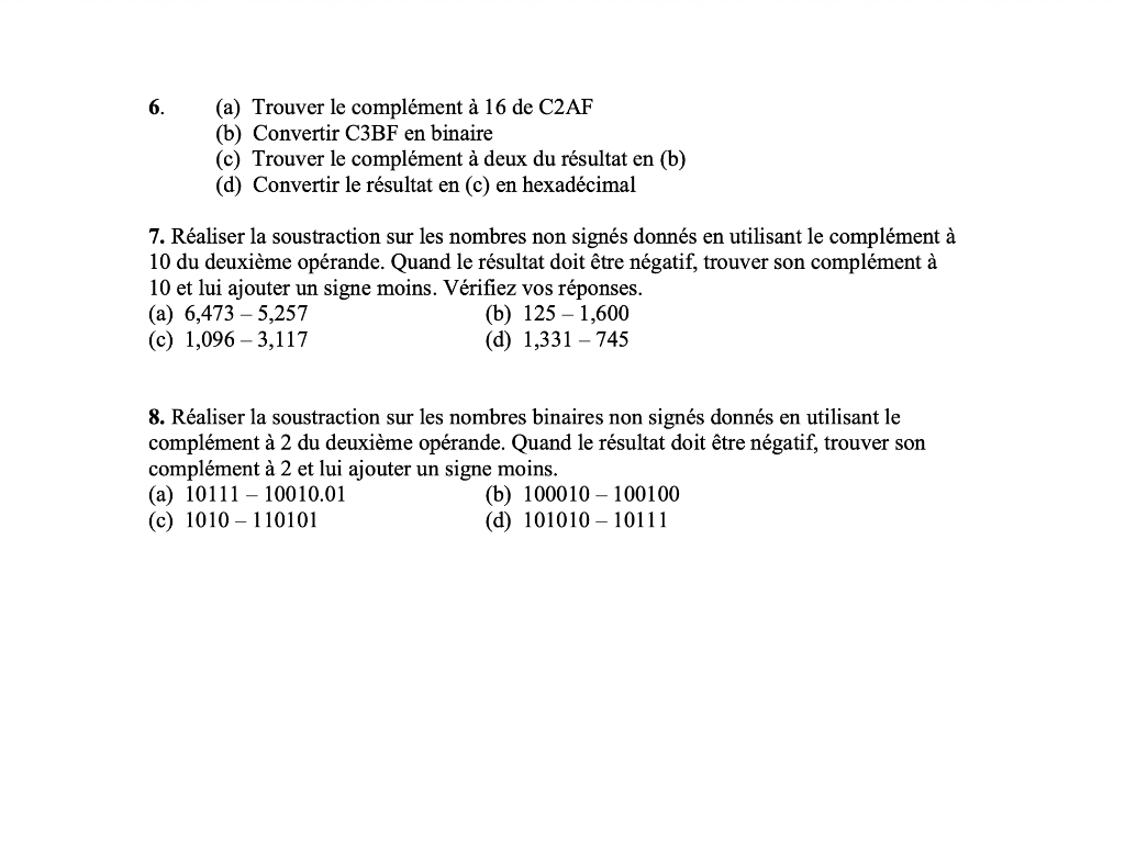 Solved Résoudre les problèmes suivants : expliquer les | Chegg.com