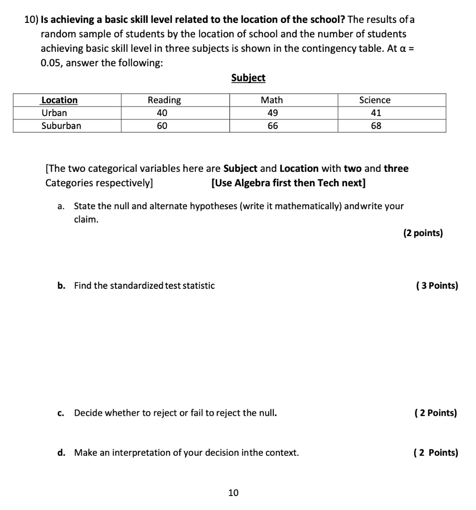 Solved 10) is achieving a basic skill level related to the | Chegg.com