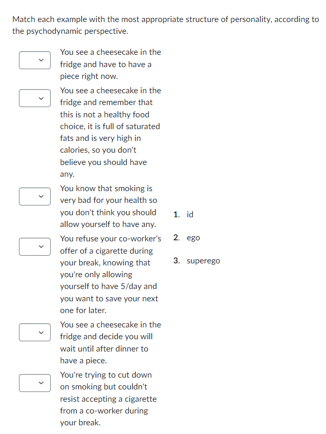 Solved Match each example with the most appropriate | Chegg.com