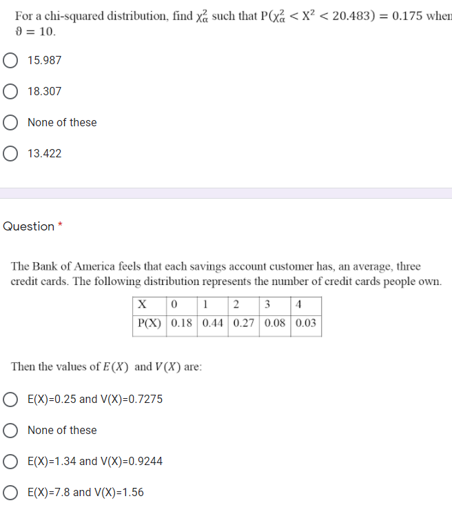 Solved For a chi-squared distribution, find xã such that | Chegg.com