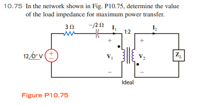 Solved 10.75 In the network shown in Fig. P10.75, determine | Chegg.com
