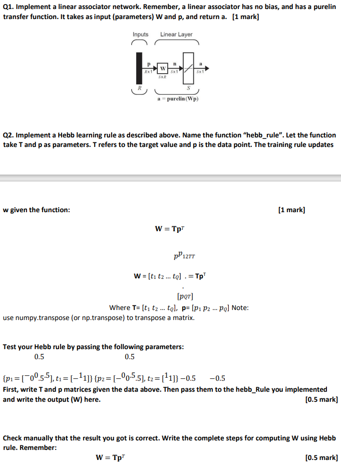 Solved What is Hebbian Learning Rule? Hebb's postulate: | Chegg.com