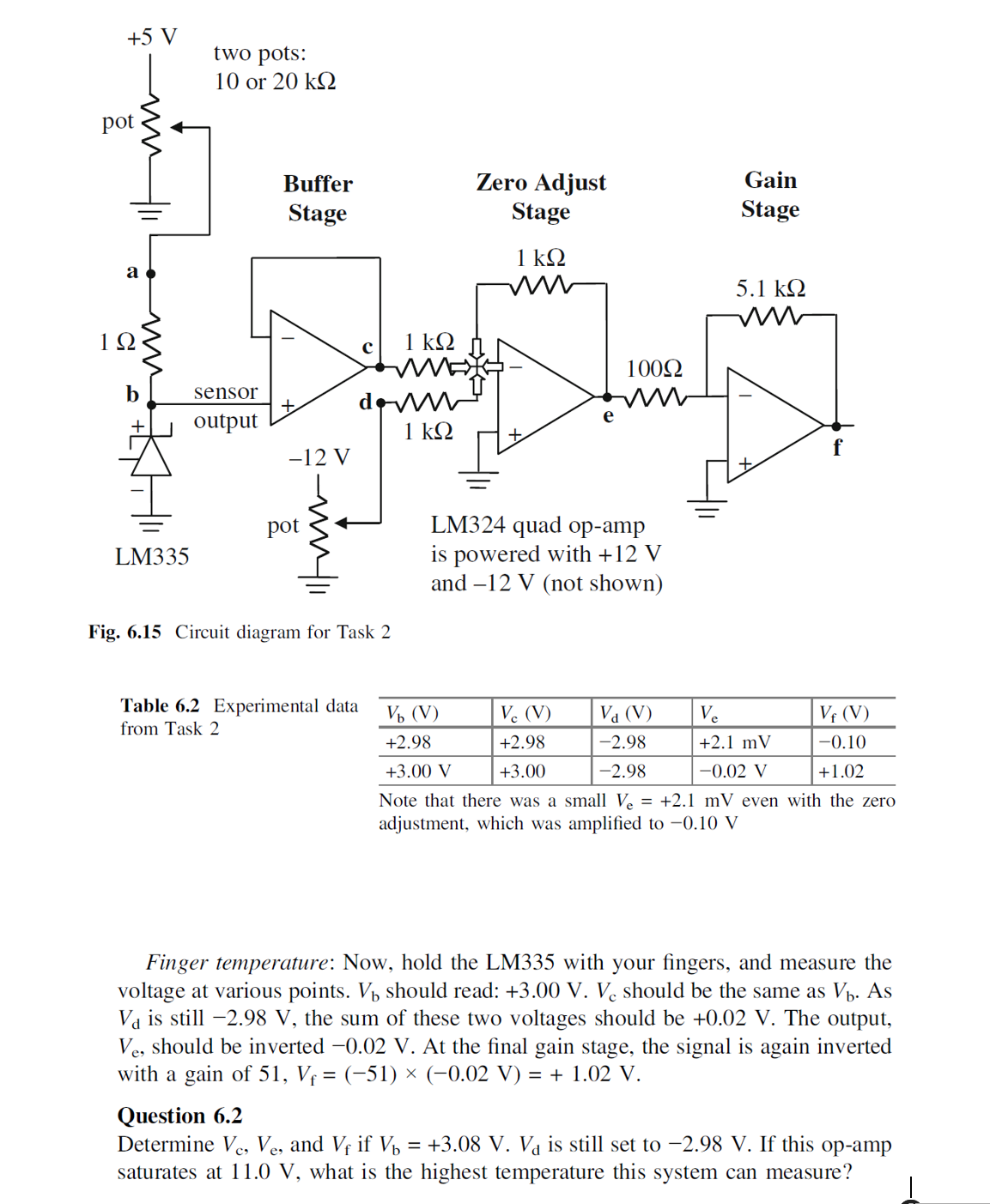 Solved Fig. 6.15 Circuit diagram for lask 2 Table 6.2 | Chegg.com