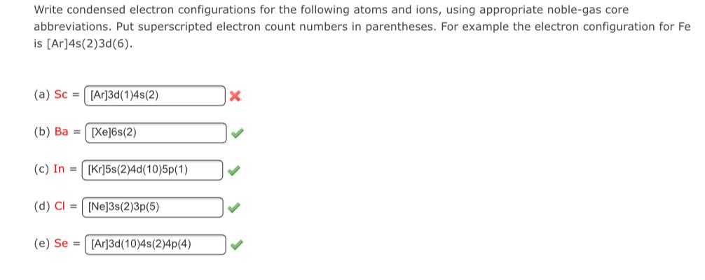 Solved Write condensed electron configurations for the | Chegg.com