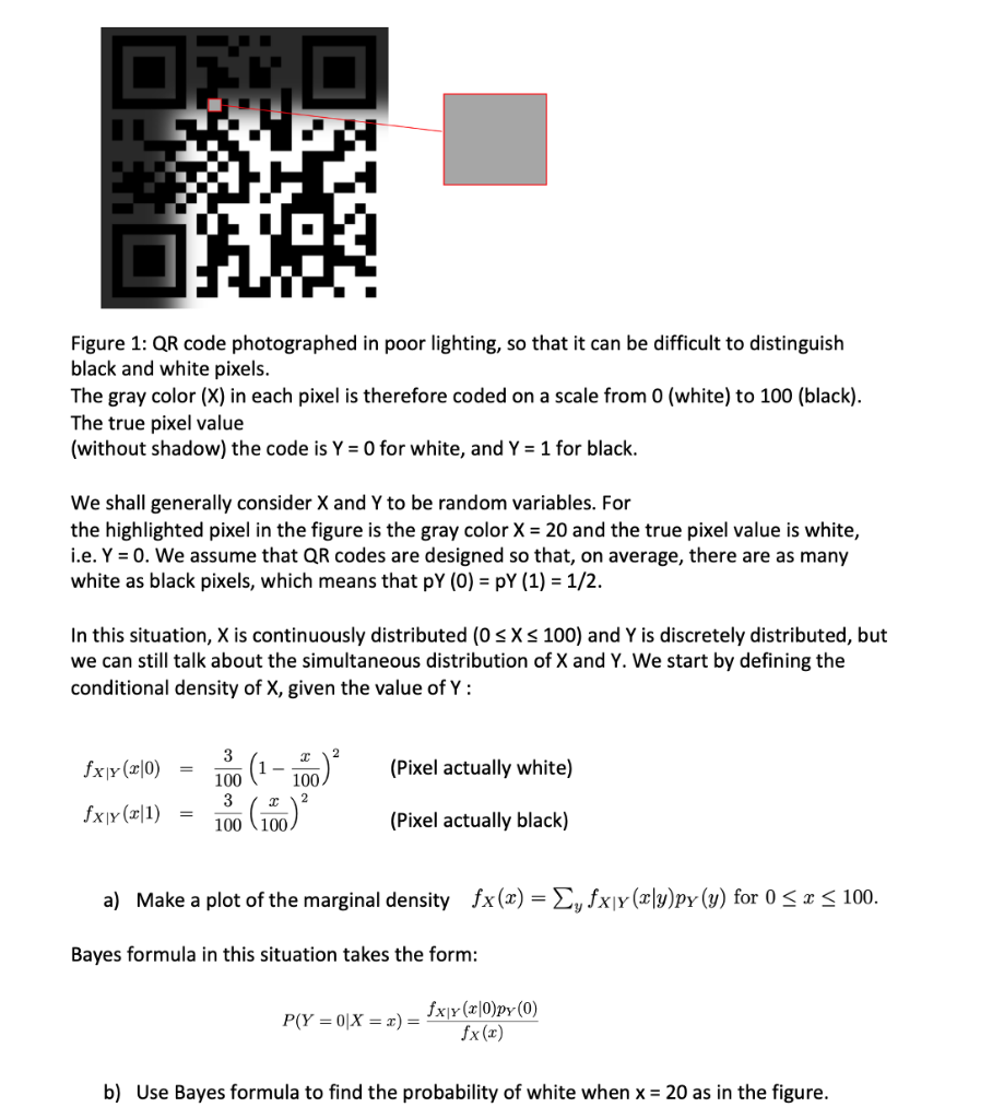 Figure 1: QR code photographed in poor lighting, so | Chegg.com