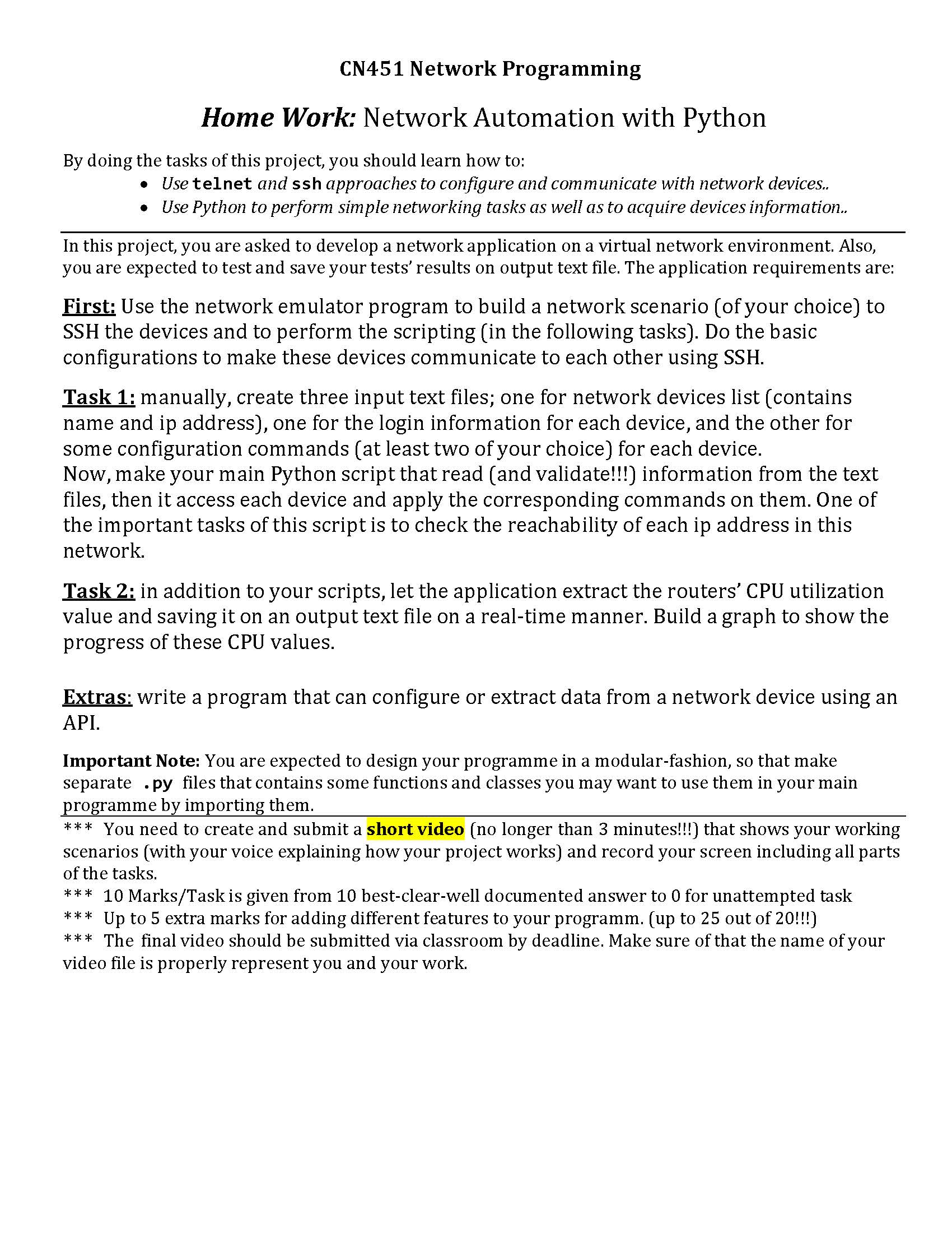 Solved CN451 Network Programming Home Work: Network | Chegg.com