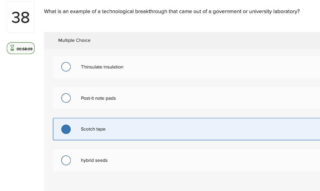 Solved What is an example of a technological breakthrough | Chegg.com