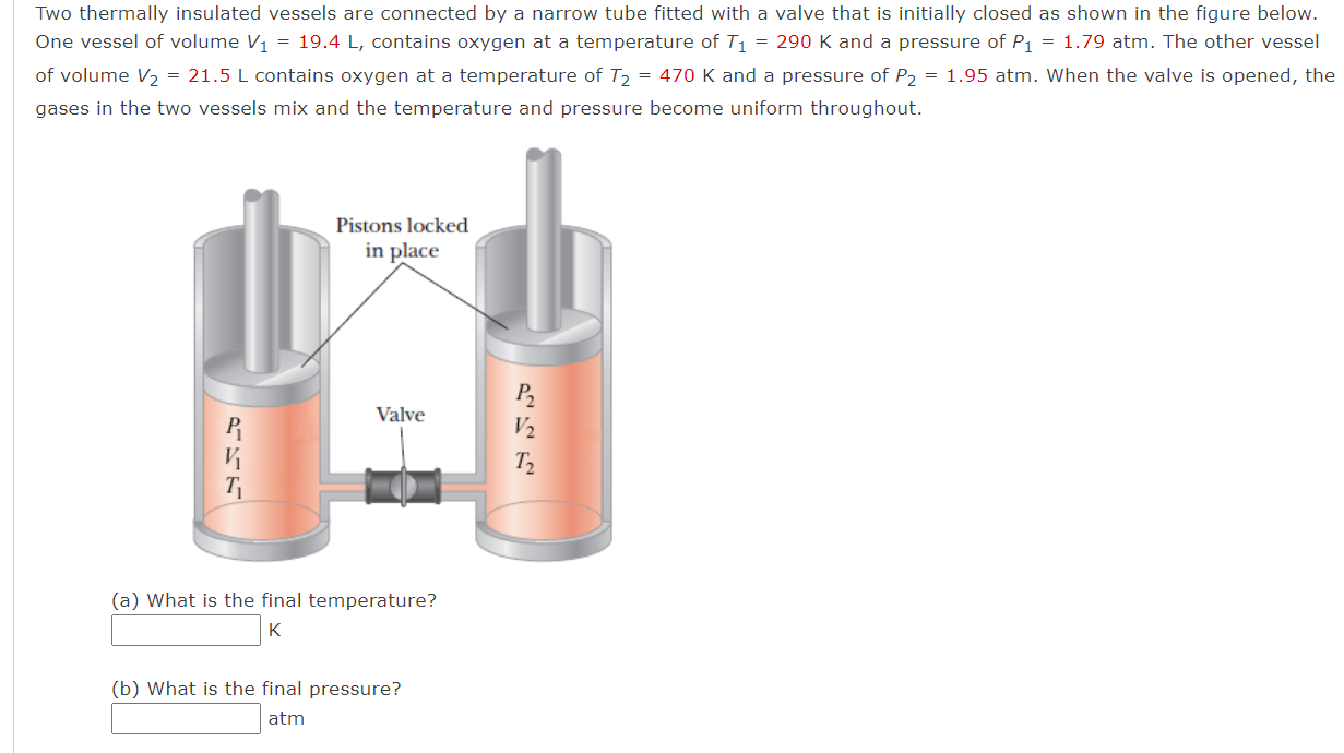 Solved Two thermally insulated vessels are connected by a | Chegg.com