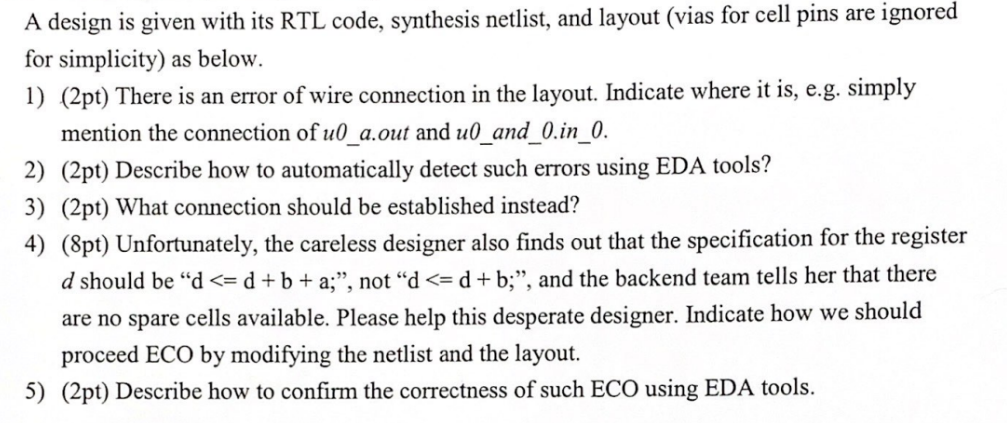 Solved A design is given with its RTL code, synthesis | Chegg.com