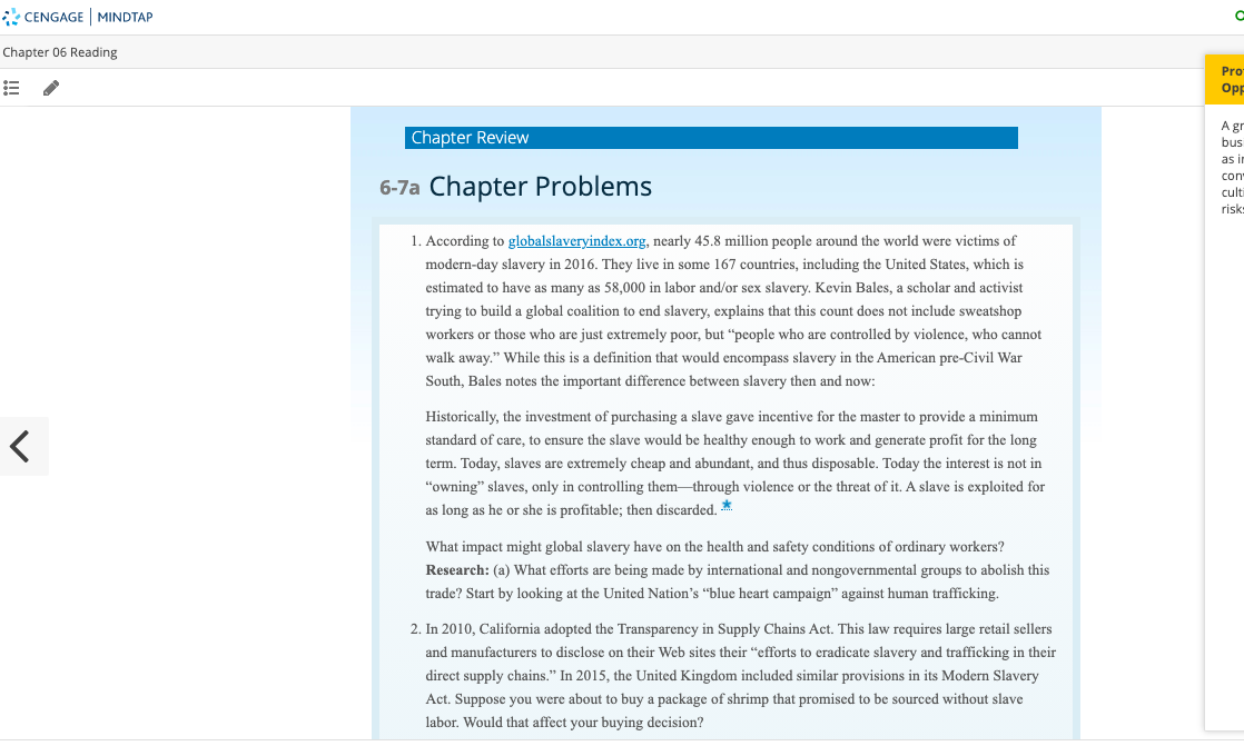 Solved CENGAGE MINDTAP Chapter 06 Reading Pro Opp Chapter | Chegg.com
