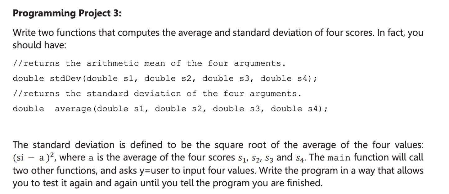 Solved Programming Project 3: Write two functions that | Chegg.com