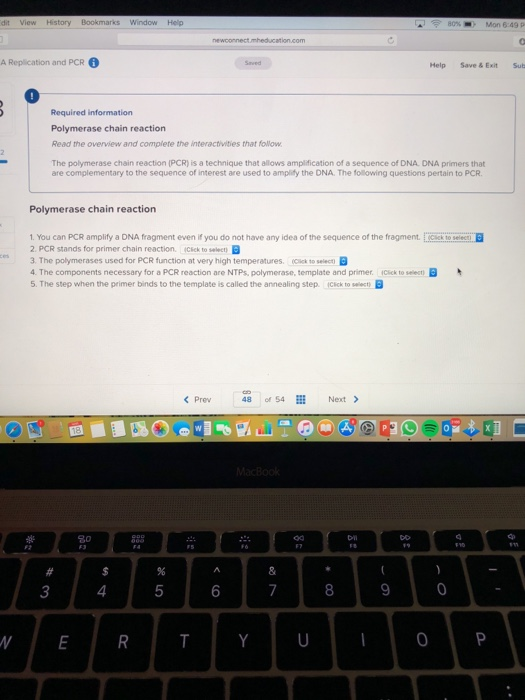 Solved A Replication and PCR Help Save& Exit Sub 0 Required | Chegg.com
