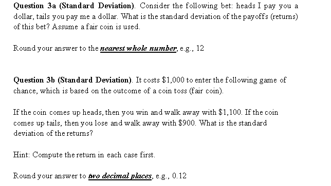 Solved Question 3a (Standard Deviation). Consider the | Chegg.com