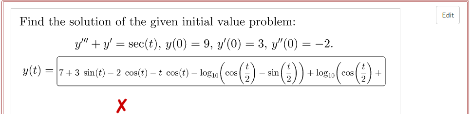 Solved Find the solution of the given initial value problem: | Chegg.com