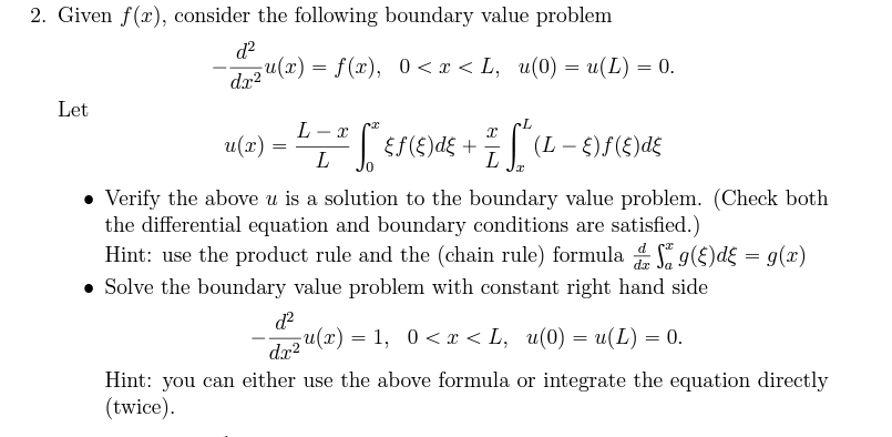 Solved Given f(x), ﻿consider the following boundary value | Chegg.com