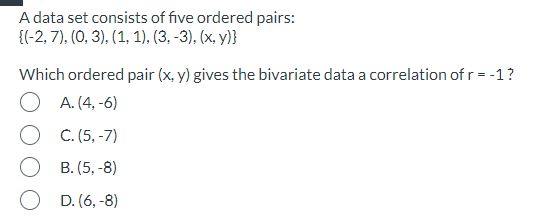 Solved A data set consists of five ordered | Chegg.com