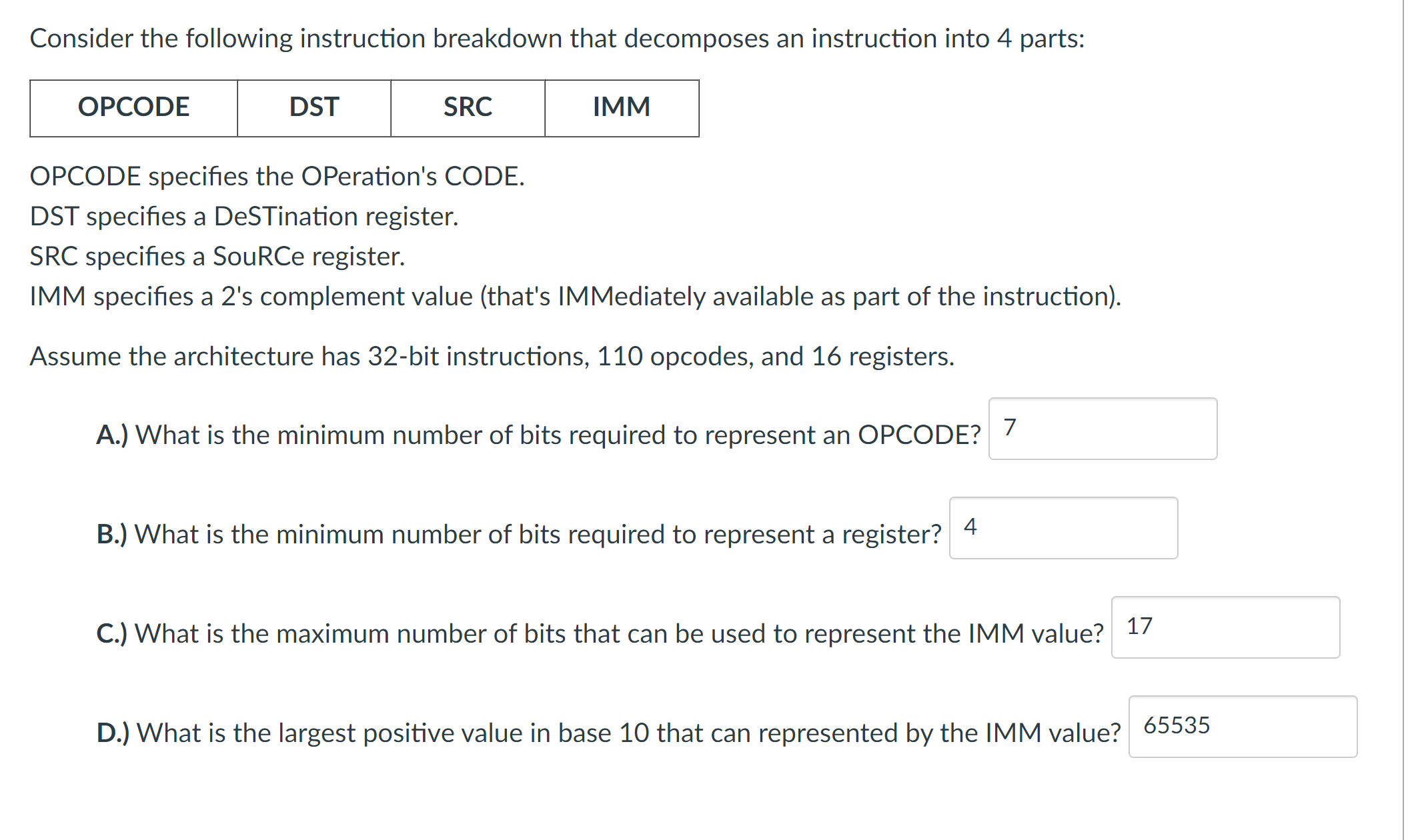 Solved Consider the following instruction breakdown that | Chegg.com