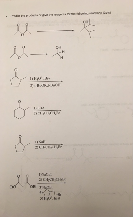 Solved Predict the products or give the reagents for the | Chegg.com