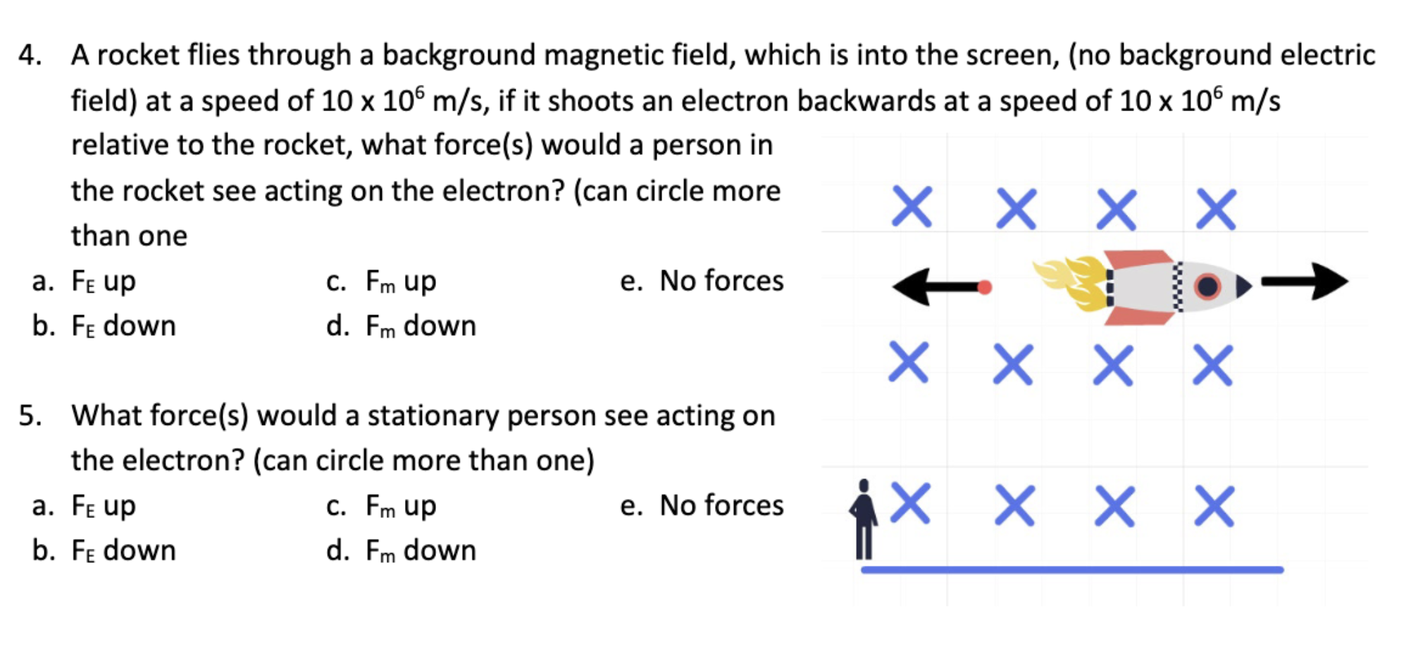 Solved 4. A rocket flies through a background magnetic | Chegg.com