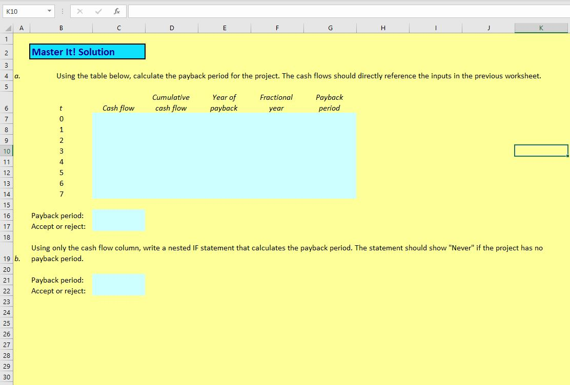 Using the table below, calculate the payback period | Chegg.com