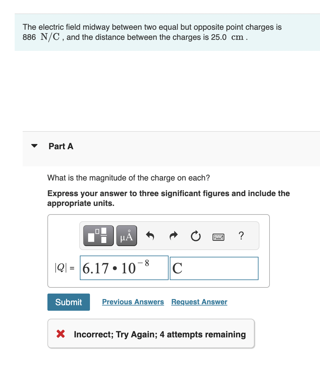 Solved The electric field midway between two equal but | Chegg.com