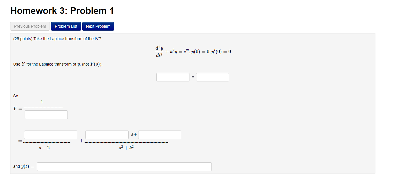 Solved Homework 3 Problem 1 Previous Problem Problem List 8495