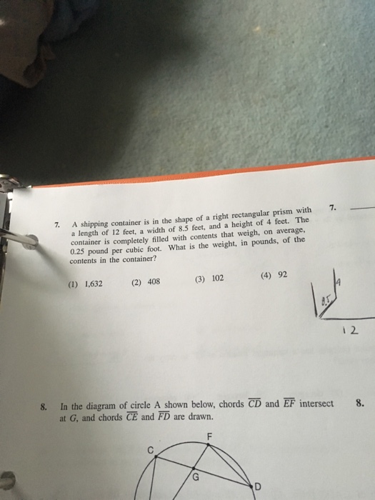 Solved A shipping container is in the shape of a right | Chegg.com