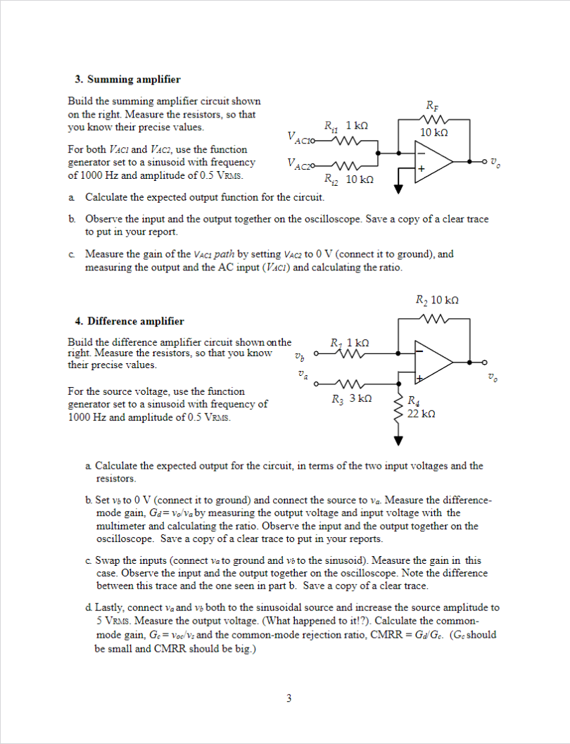 Solved Laboratory Work \# 10: Operational Amplifiers 1. To | Chegg.com