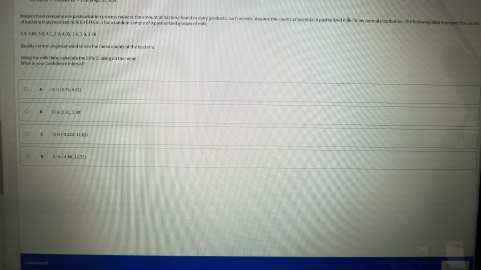 Solved Modern food company use pasteurization process | Chegg.com