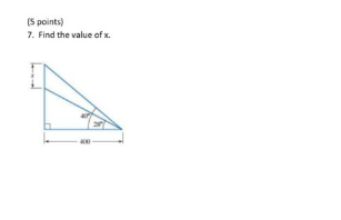 Solved (5 points) 7. Find the value of x. | Chegg.com