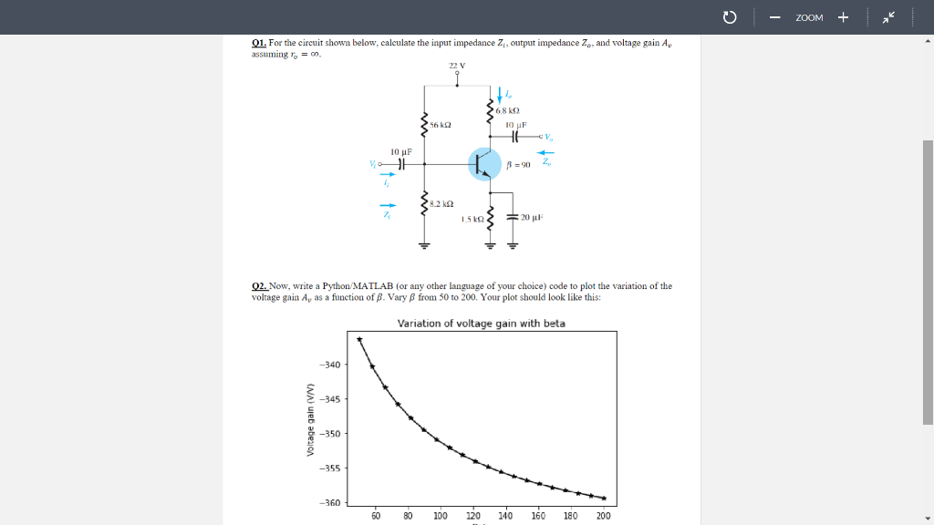 Solved Q1. For the circuit shown below, calculate the input | Chegg.com