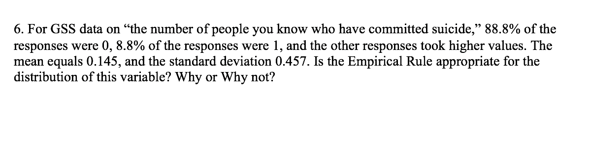 Solved 6. For GSS data on “the number of people you know who | Chegg.com