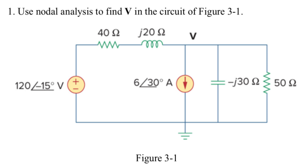 Solved 1. Use nodal analysis to find V in the circuit of | Chegg.com