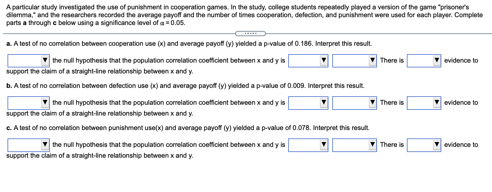 Solved First blank options: reject, do not reject Second | Chegg.com