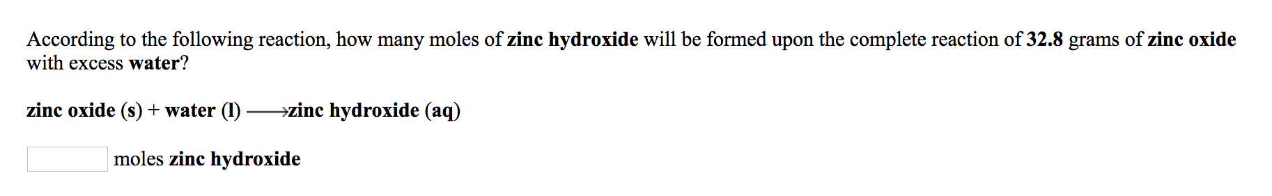 Solved According to the following reaction, how many moles | Chegg.com