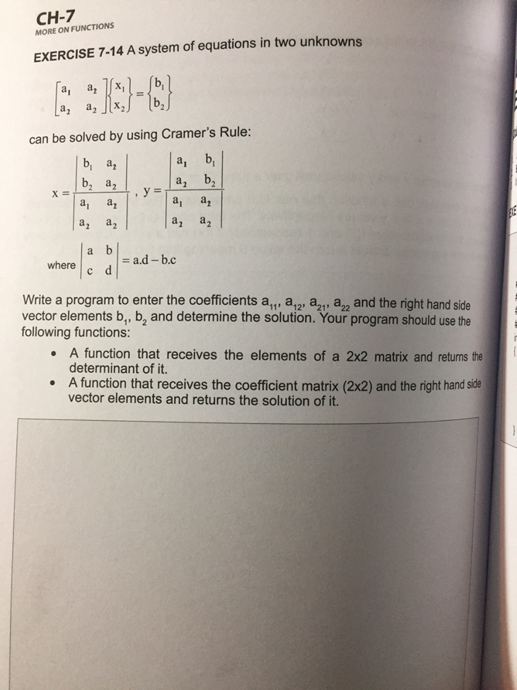 Solved EXERCISE 7-14 A system of equations in two unknowns | Chegg.com