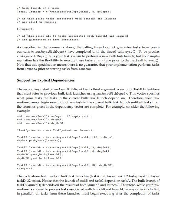 Part B: Supporting Execution of Task Graphs In part | Chegg.com
