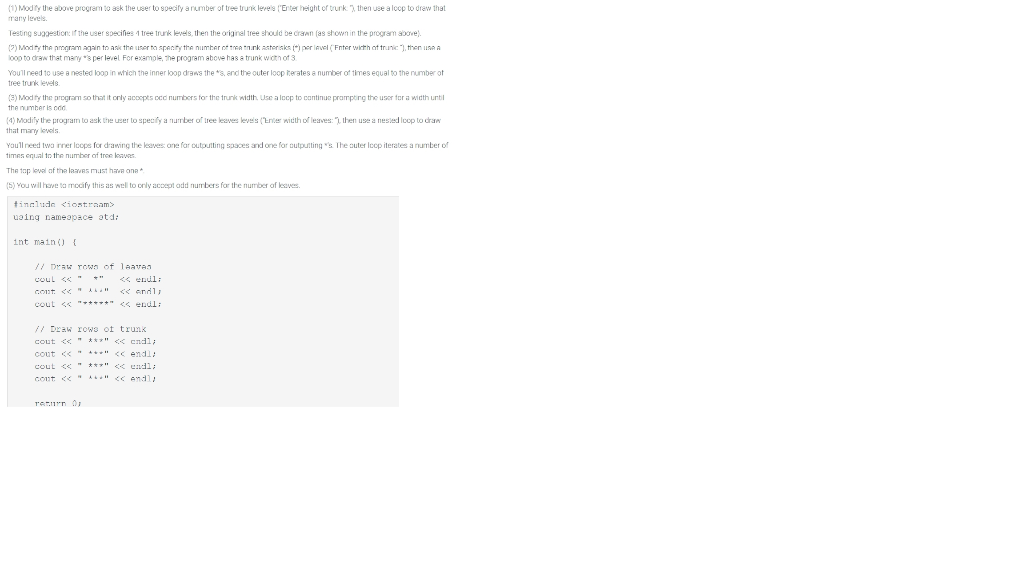 (1) Modry the above program to ask the user to | Chegg.com